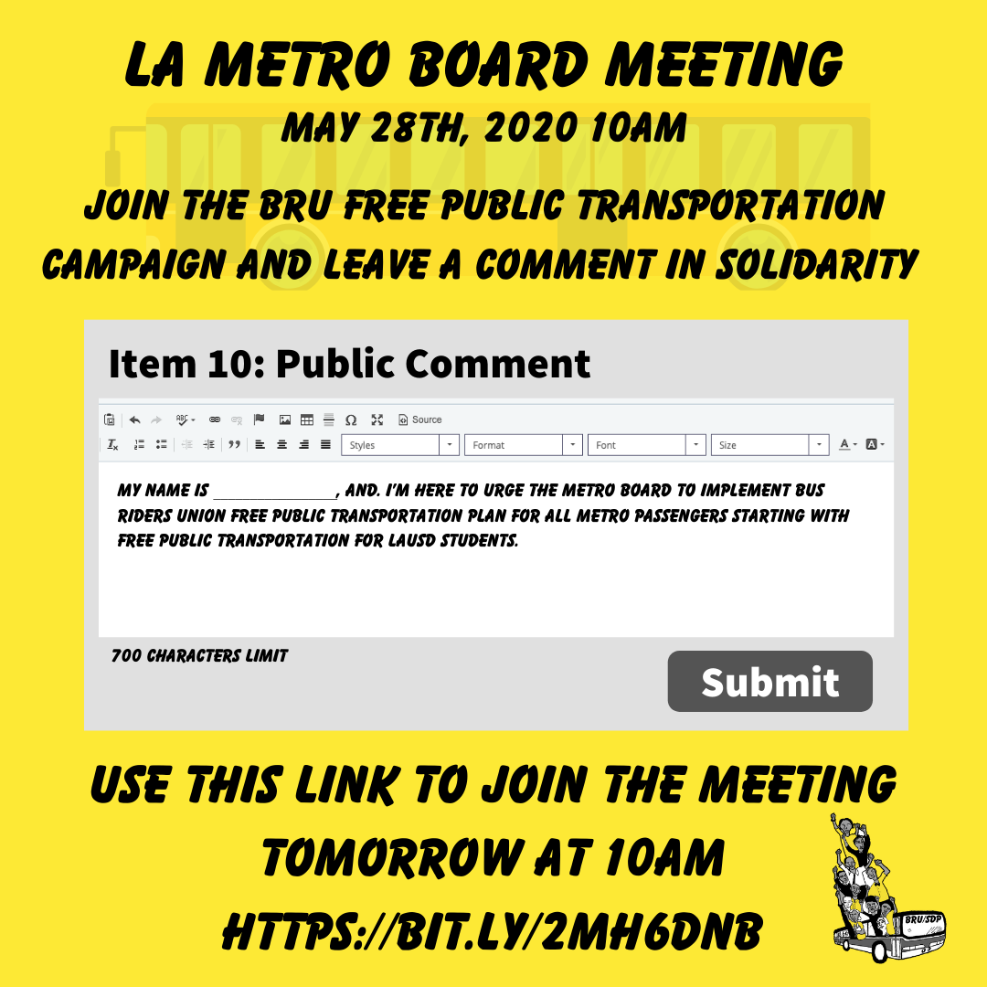 Bus Riders Union Calls on MTA Board to take action TOMORROW at the MTA ...