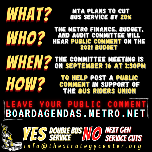 Bus Riders Union Week of Action No Police in LAUSD Schools No MTA Next ...
