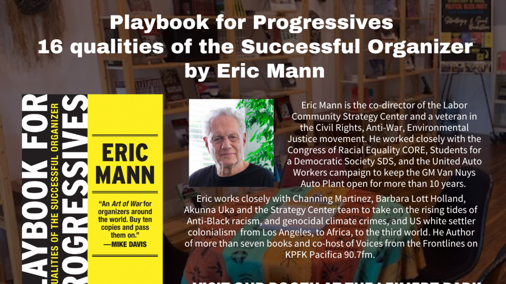 Join Eric Mann and the Strategy of Soul Bookstore at the 16th Annual ...